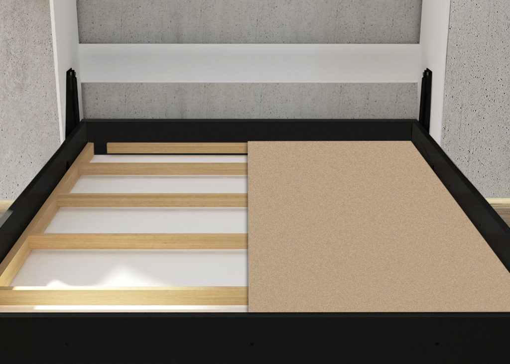 White Dubaï Murphy Bed with Sofa & Desk - LA PLACE