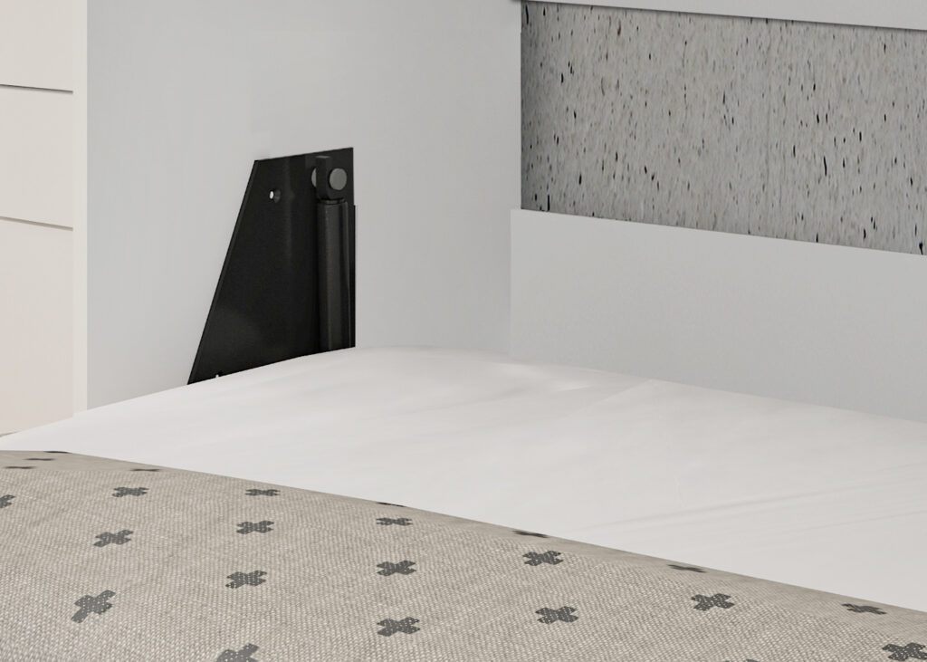 Lit escamotable mural Designer Solitaire blanc avec divan