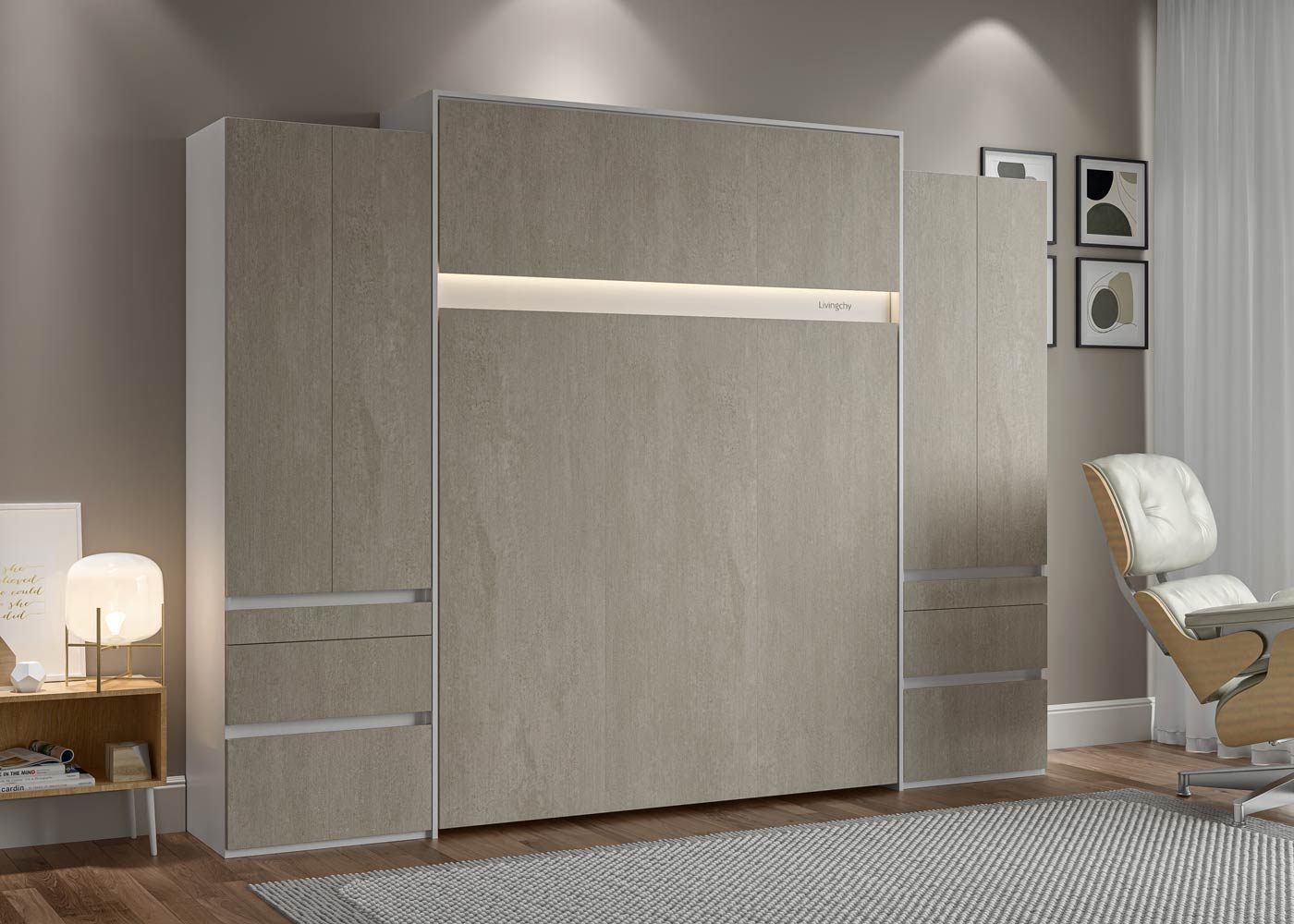 Lover 2 Vertical Multitasks Rock Solid Murphy Bed